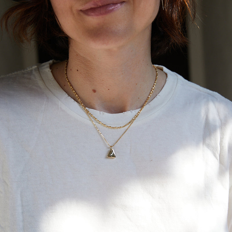 Raw Triangle Pendant - Gold | Mara Scalise