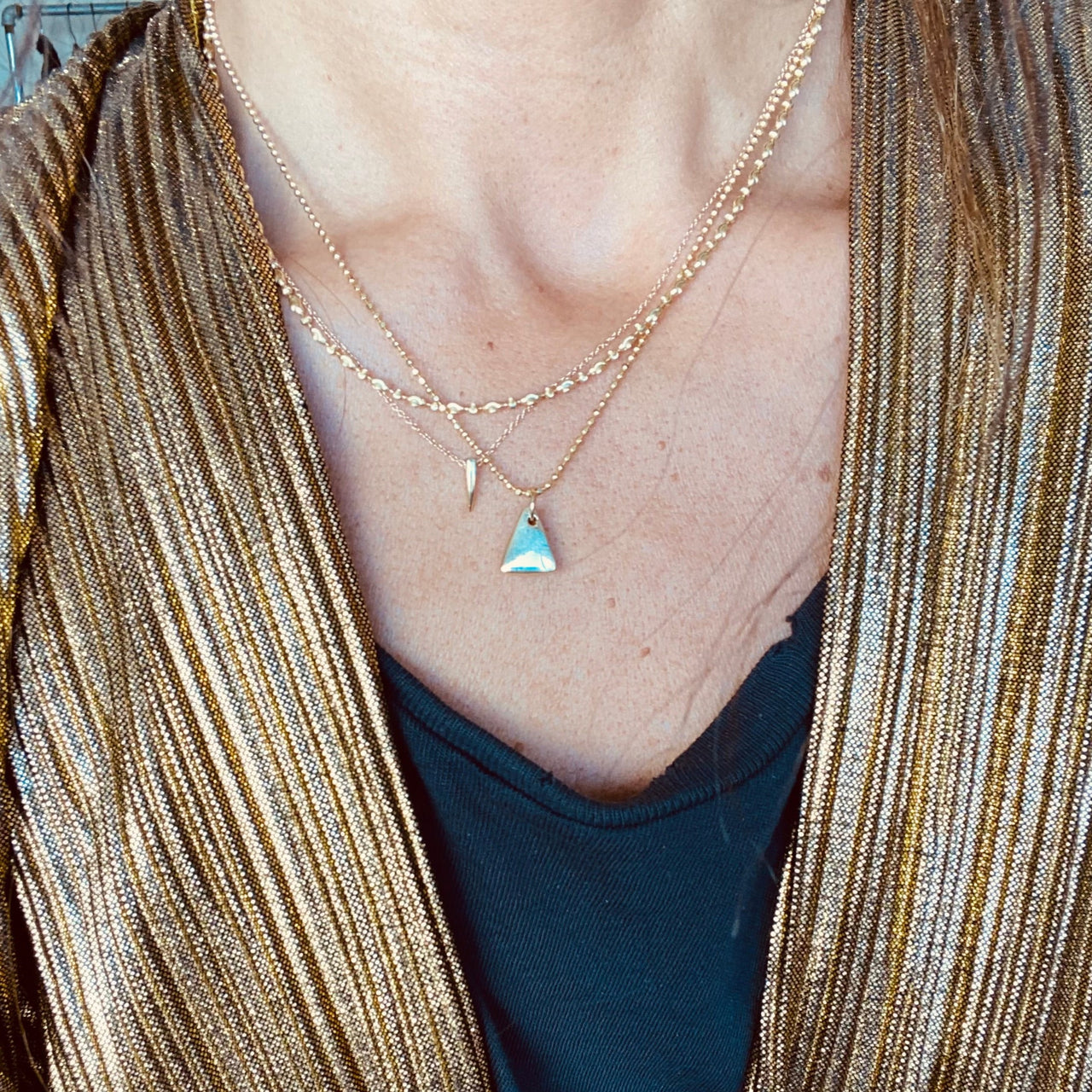 Raw Triangle Pendant - Gold | Mara Scalise